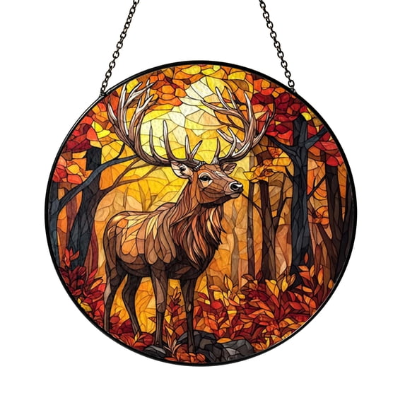 Nature Forest Deer Stained Glass Suncatcher – Window Decor - Walmart.com