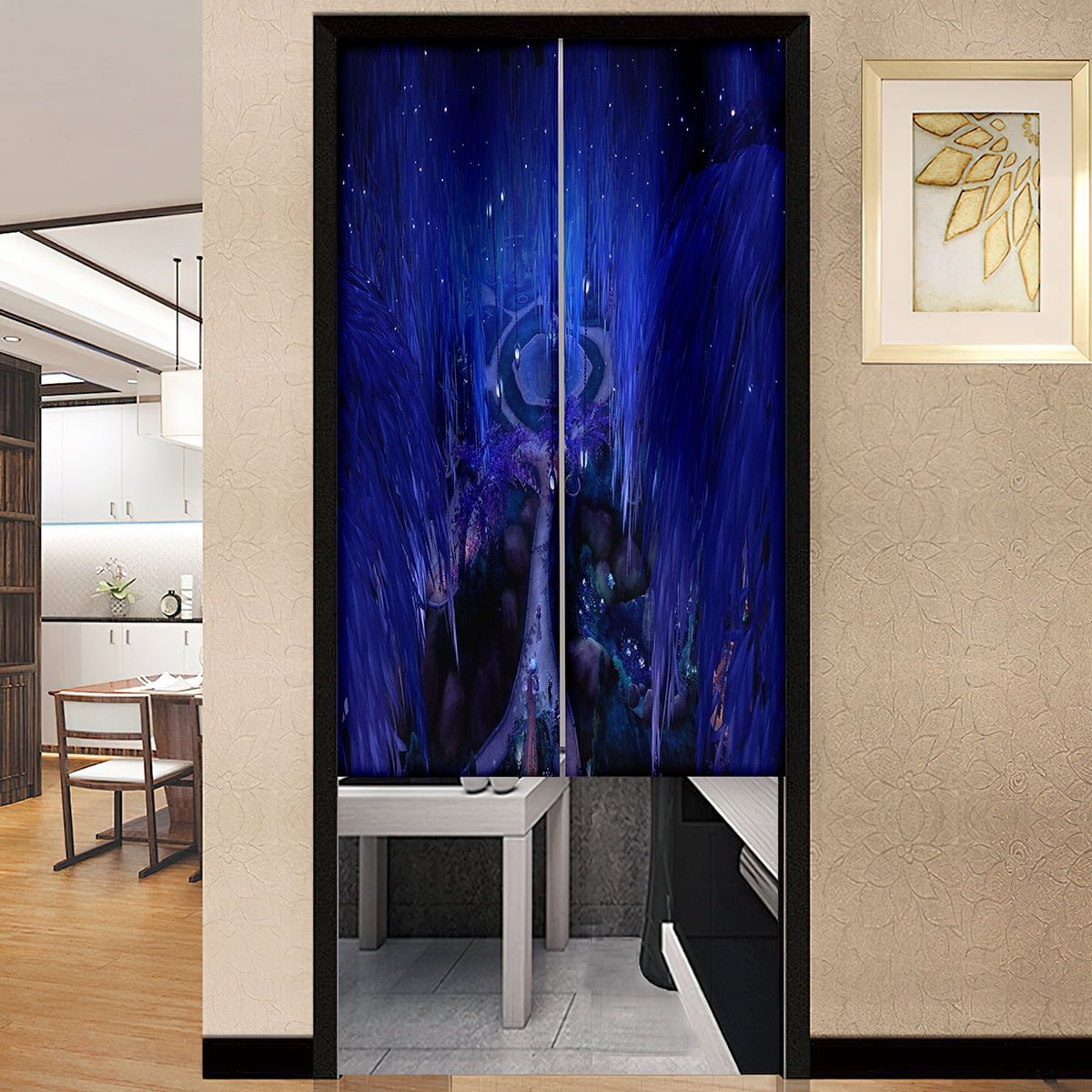 Nature Forest Door Curtains Mystical Magic Green Tree Floral Flower ...