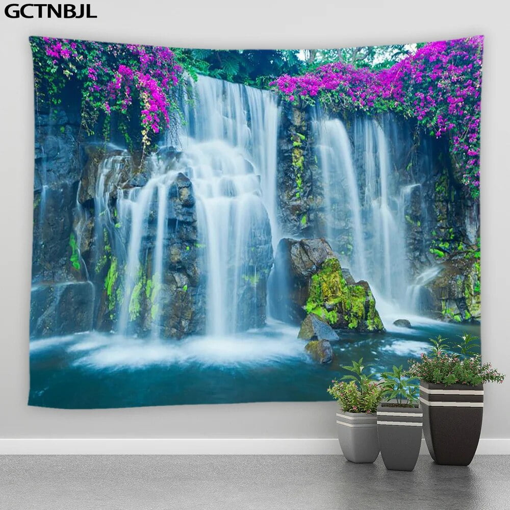 Nature Forest Landscape Tapestry Hippie Wall Hanging Sunshine Tree ...