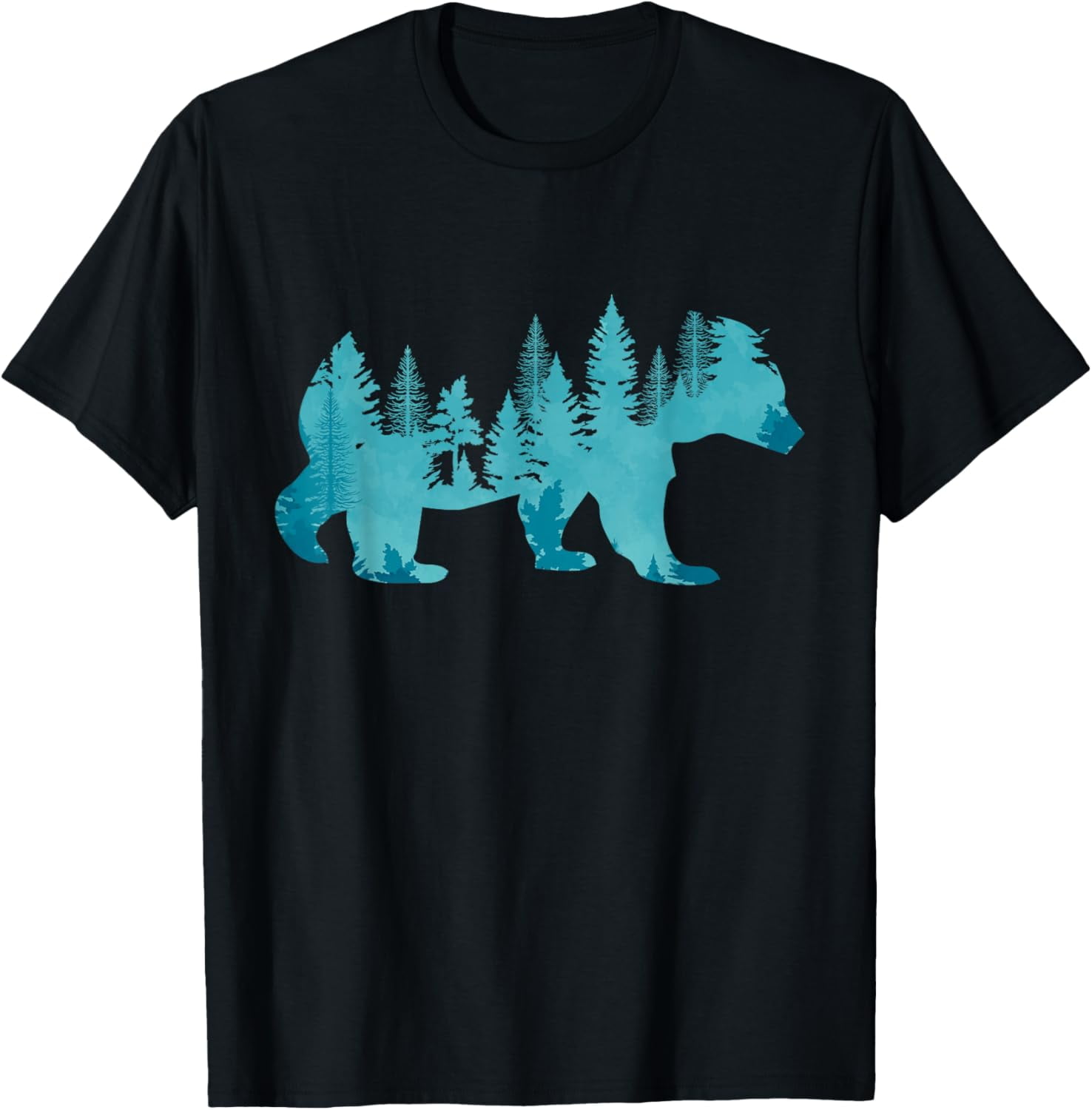Nature Forest Mountains Trees Wildlife Animal Brown Bear T-Shirt100 ...