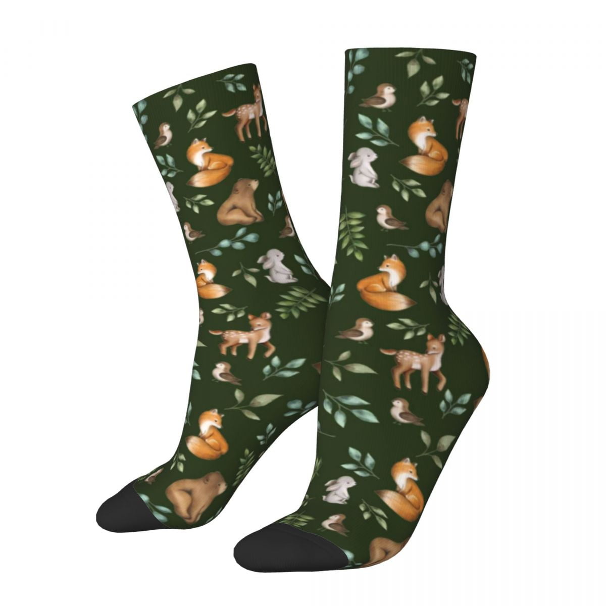 Nature Forest Stockings Animal Print Pattern Gothic Socks Autumn Anti ...