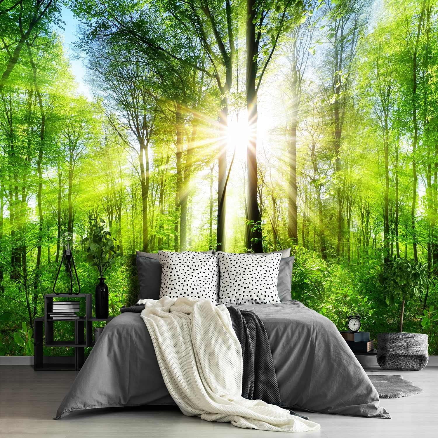 - Nature Forest Tree Mural Woodland Landscape Backgrounds Cottage ...