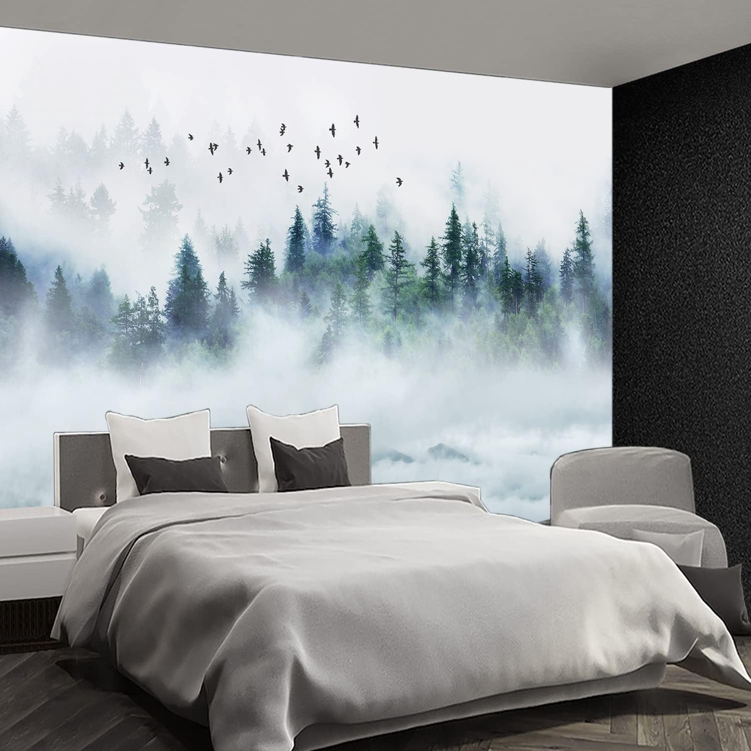 - Nature Forest Tree Mural Woodland Landscape Backgrounds Cottage ...