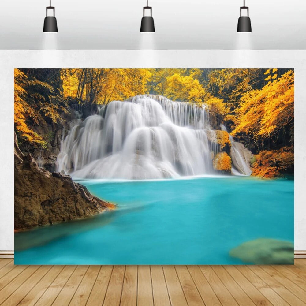 Nature Forest Waterfall Creek Scenic Home Decor Poster Photography ...