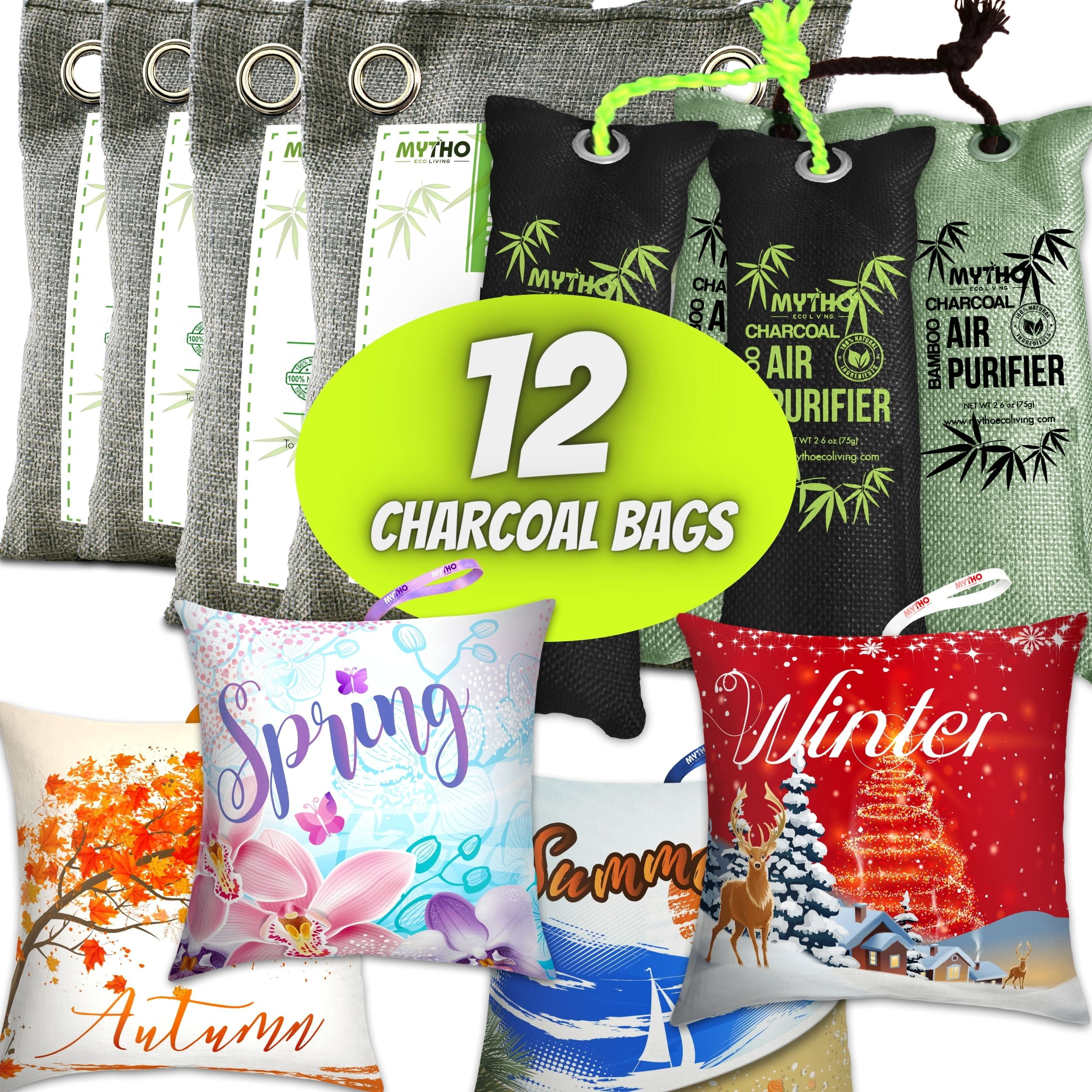 Nature Fresh Air Purifier Bags, Bamboo Charcoal, Odor Eliminator ...