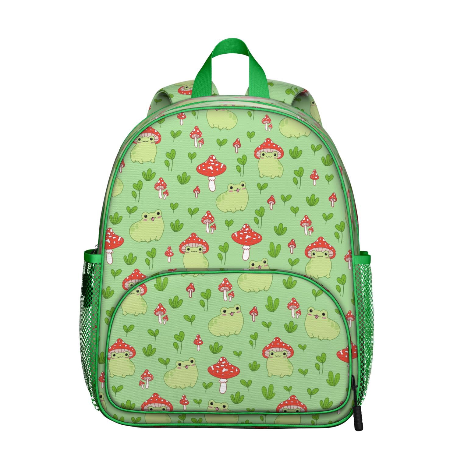 Nature Frog Student Backpack – Green Frog Cartoon Print With Cute ...