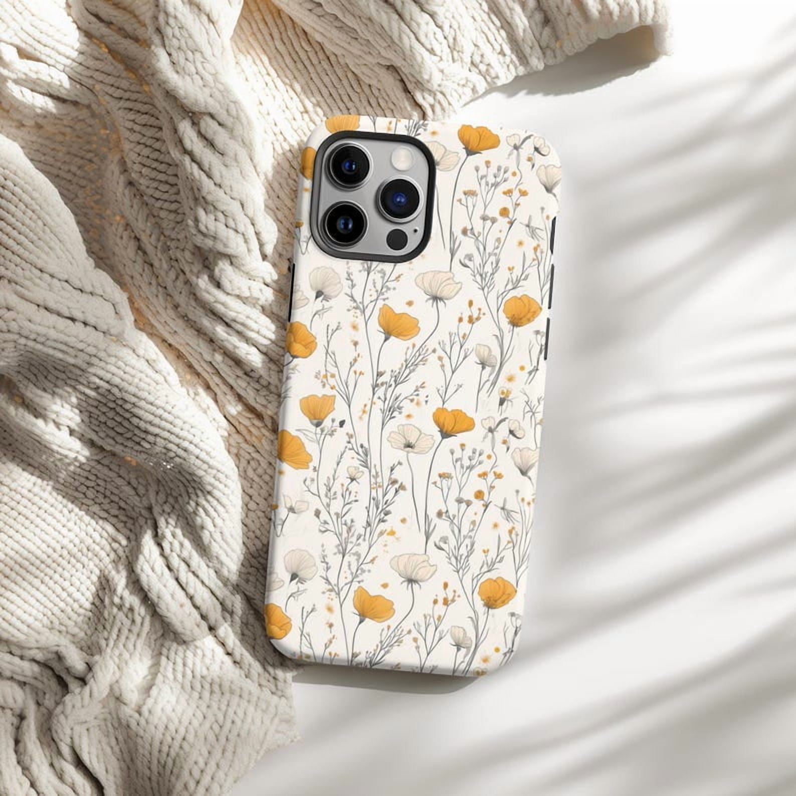 Nature Gift Cream Golden Wildflowers Heavy-Duty Protective Case for ...