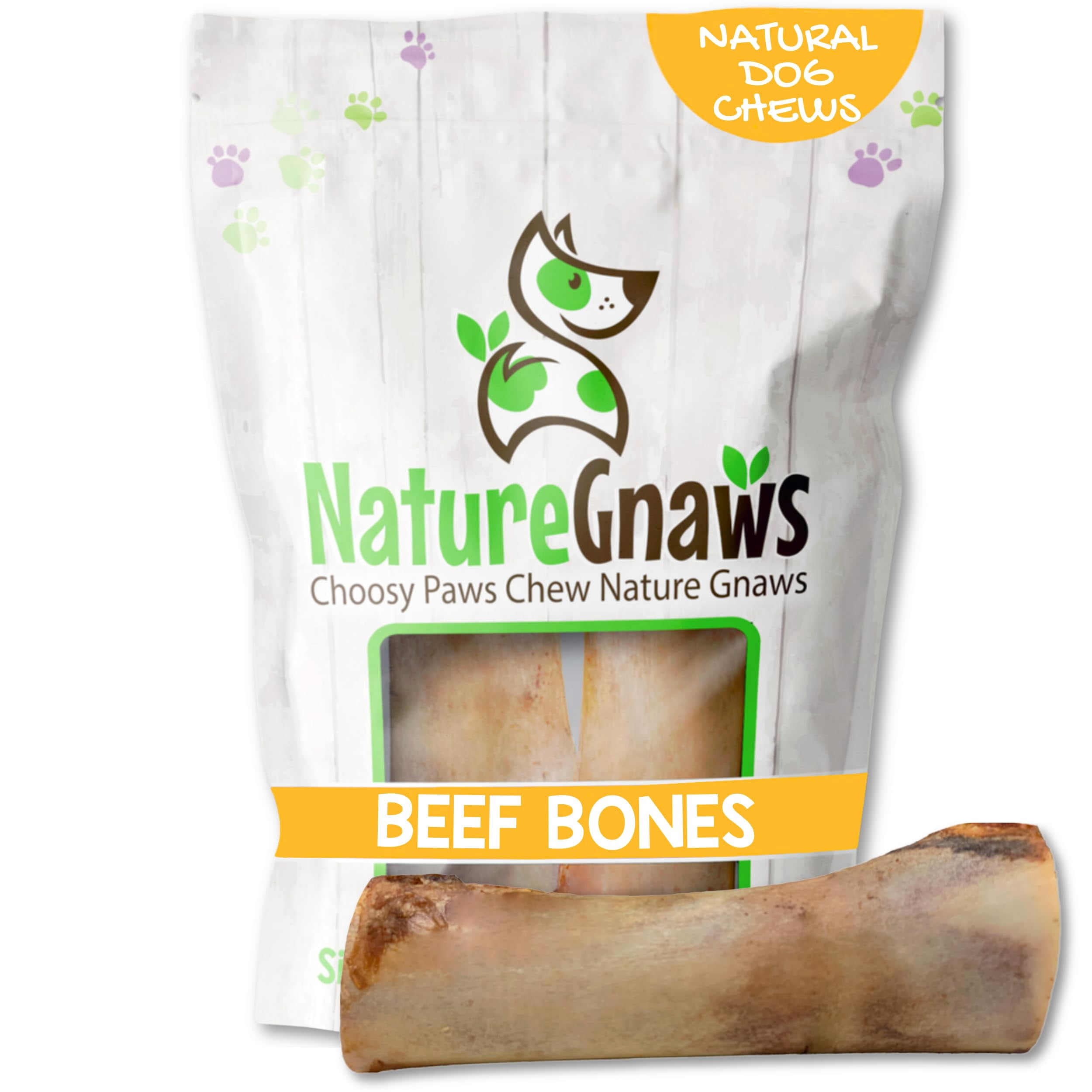 Nature Gnaws Beef Marrow Bones for Dogs 5-6" (2 Count) - Long Lasting ...