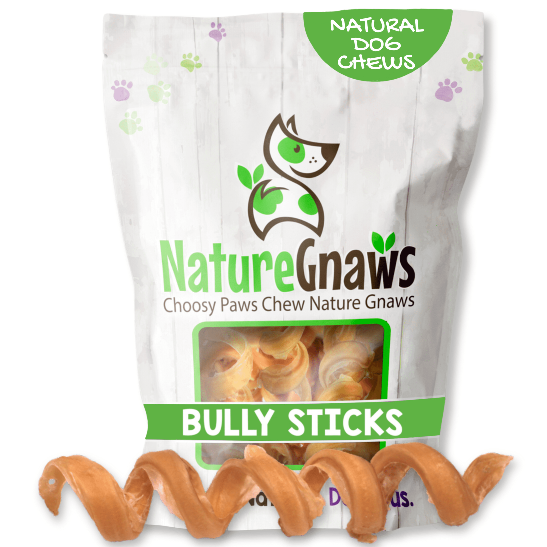Nature Gnaws Bully Stick Springs, Natural Beef Chew Treats for Puppies ...