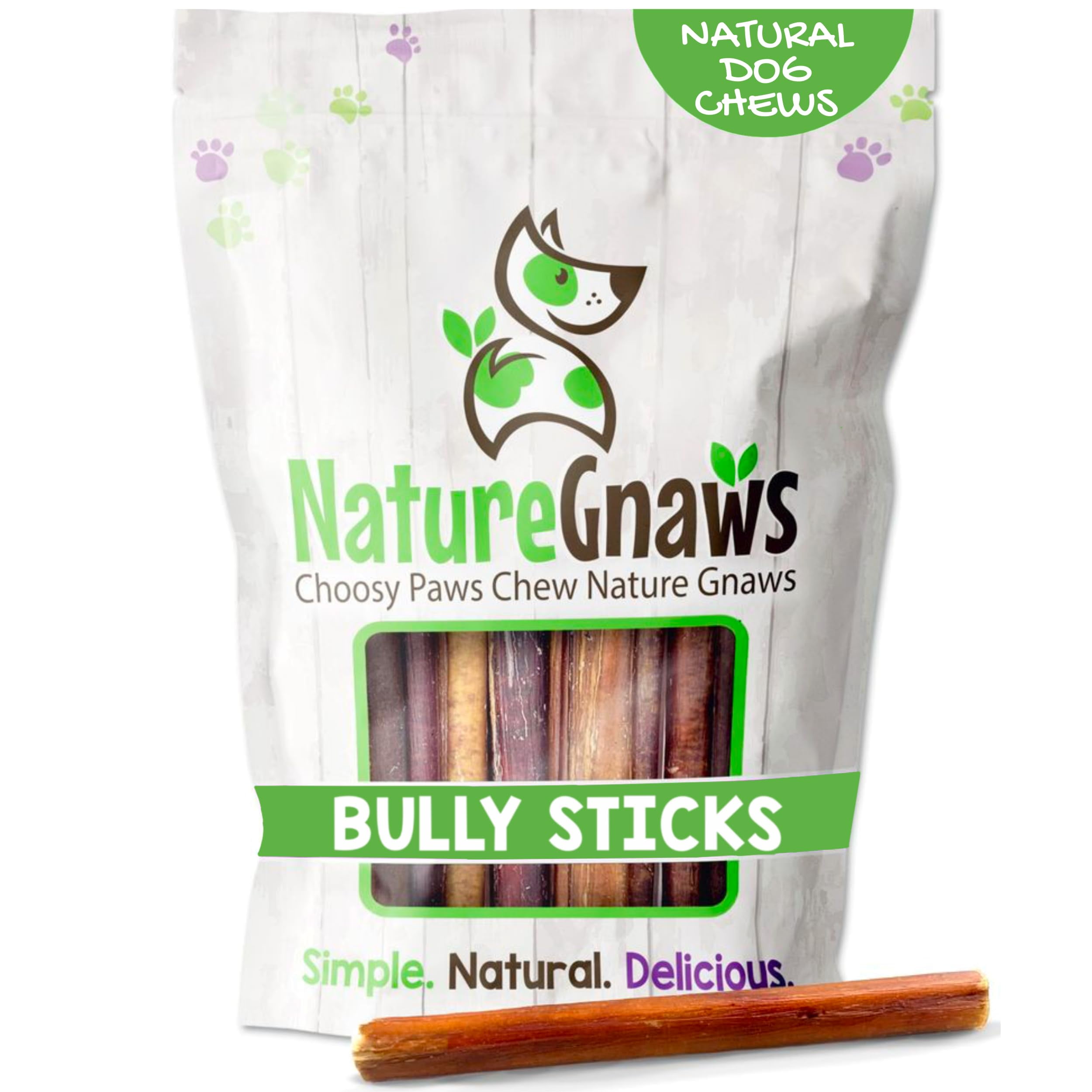 Nature Gnaws Bully Sticks for Dogs ATT15-6" (8oz) - Mixed Thickness ...