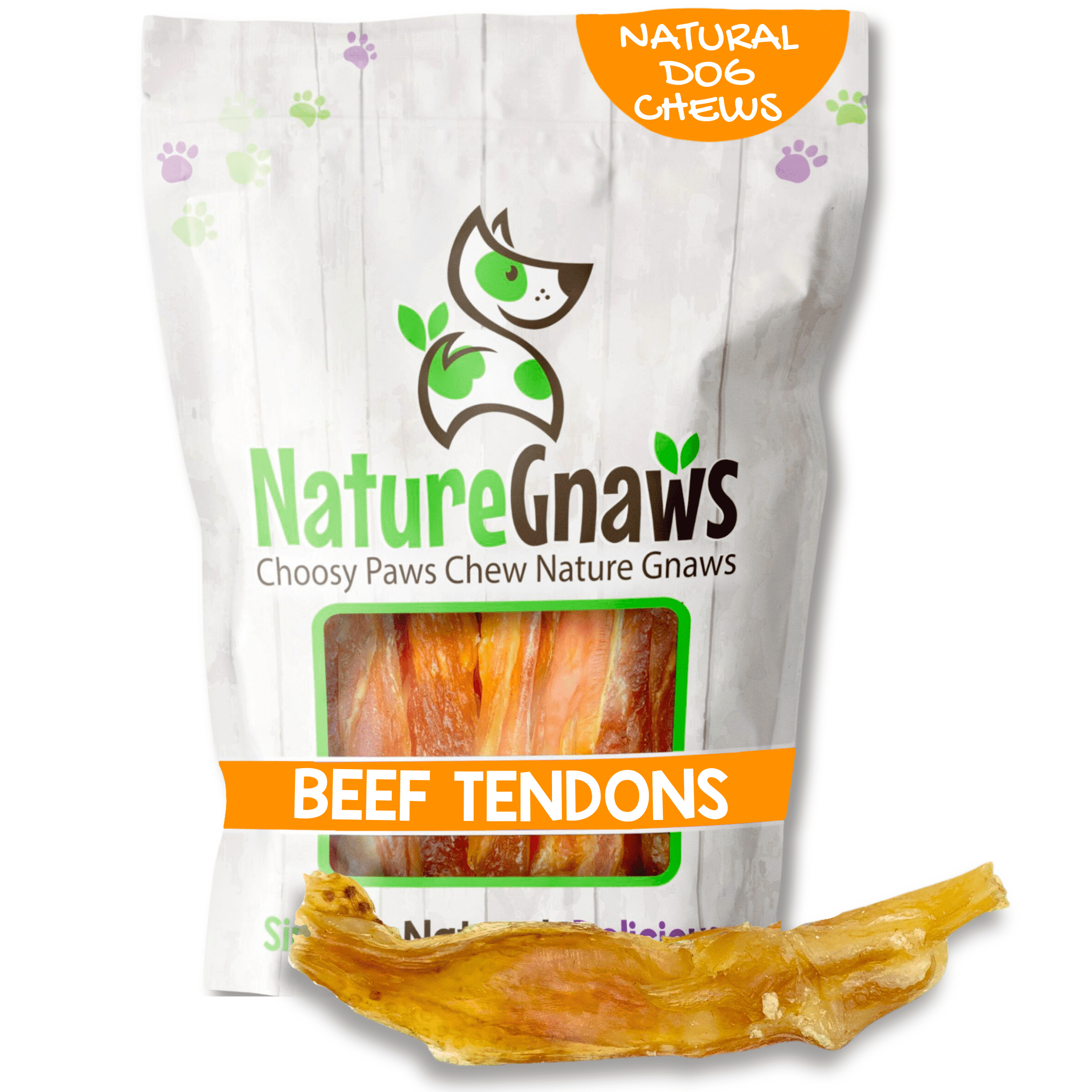 "Nature Gnaws Long-lasting Natural Beef Tendon Chews for Dogs 4-5"" (12 ...