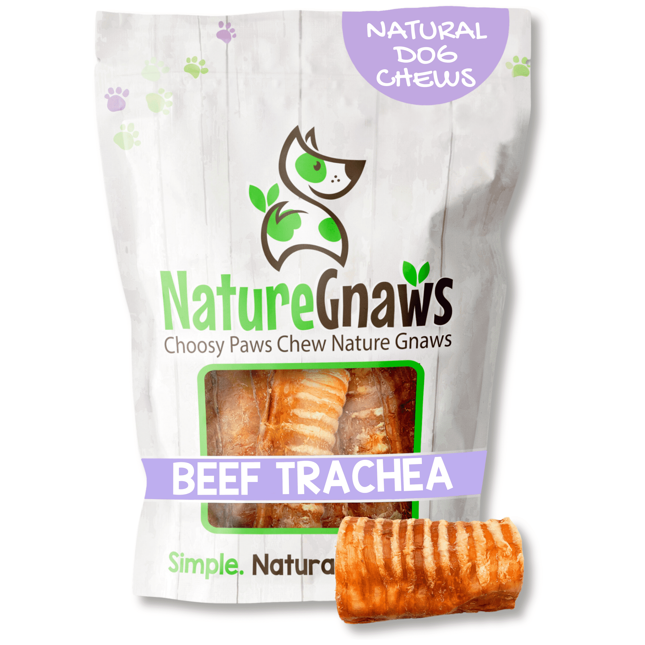 Nature Gnaws Beef Trachea for Dogs 3" (12 Count) Rawhide-Free Natural ...
