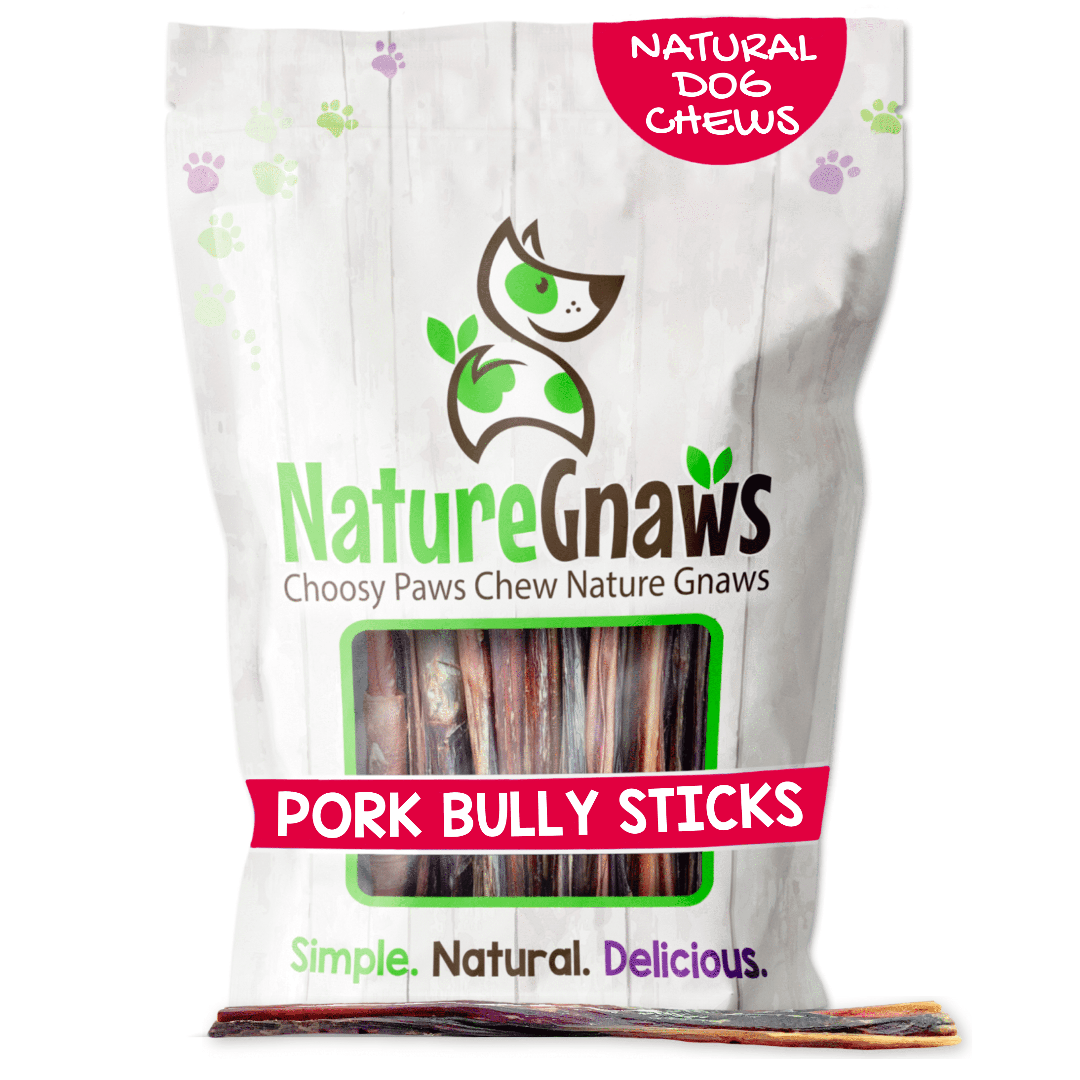 Nature Gnaws Pork Bully Sticks for Small Dogs 5-6" (15 Count) Rawhide ...
