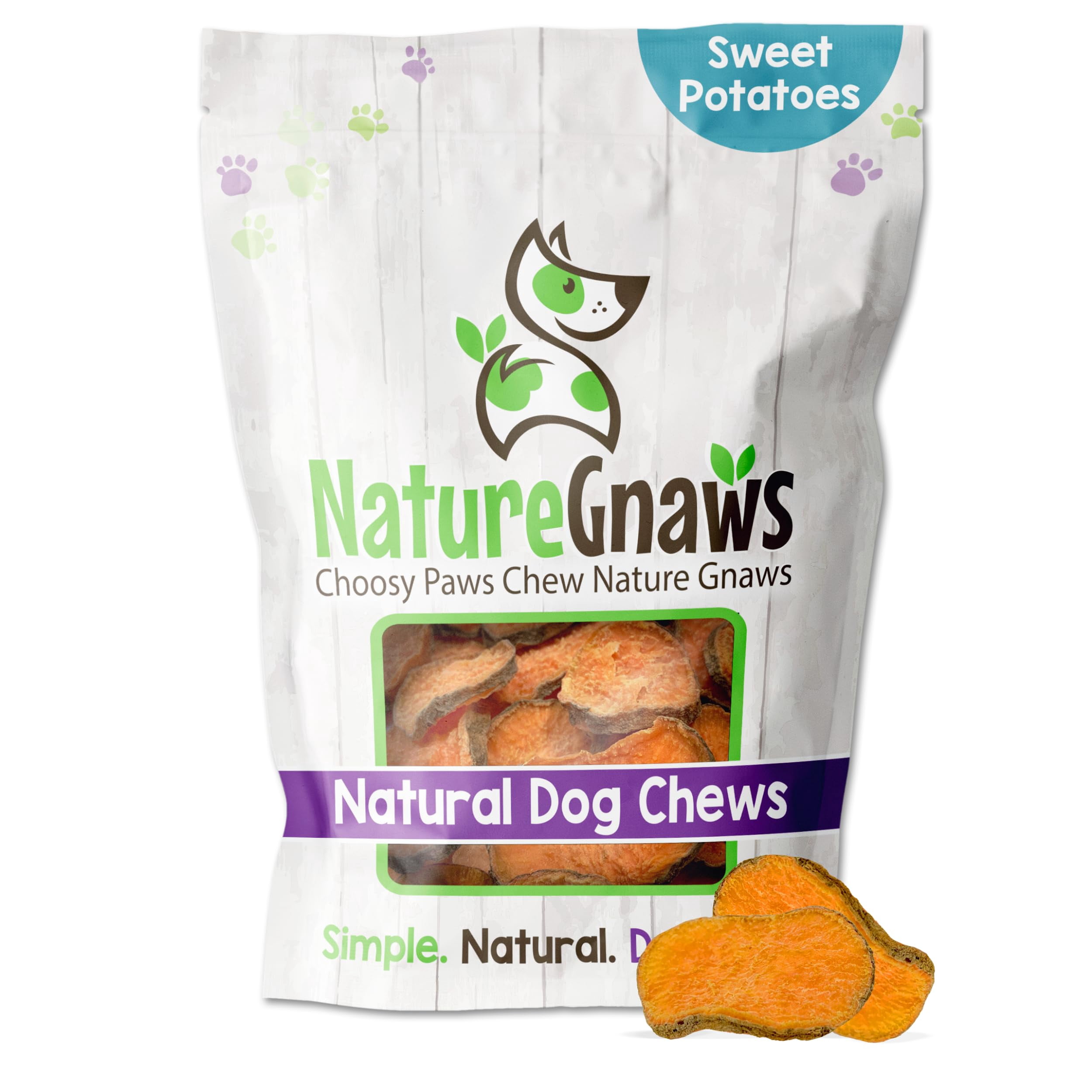 Nature Gnaws Sweet Potato Chips for Dogs - Single Ingredient Natural ...
