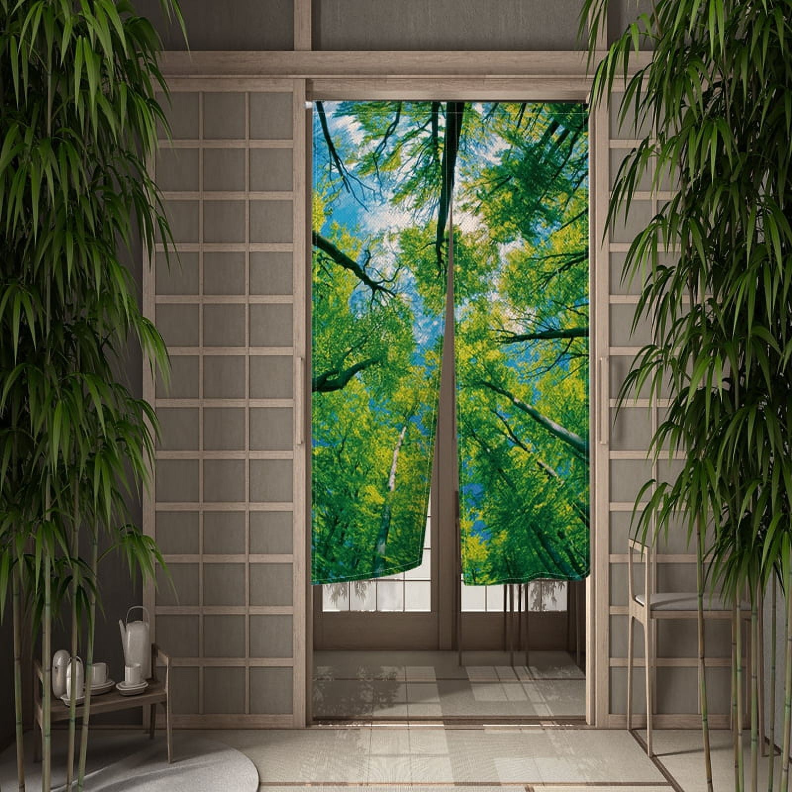 Nature Green Leaves Doorway Door Curatin Plant Forest Tree Partition ...