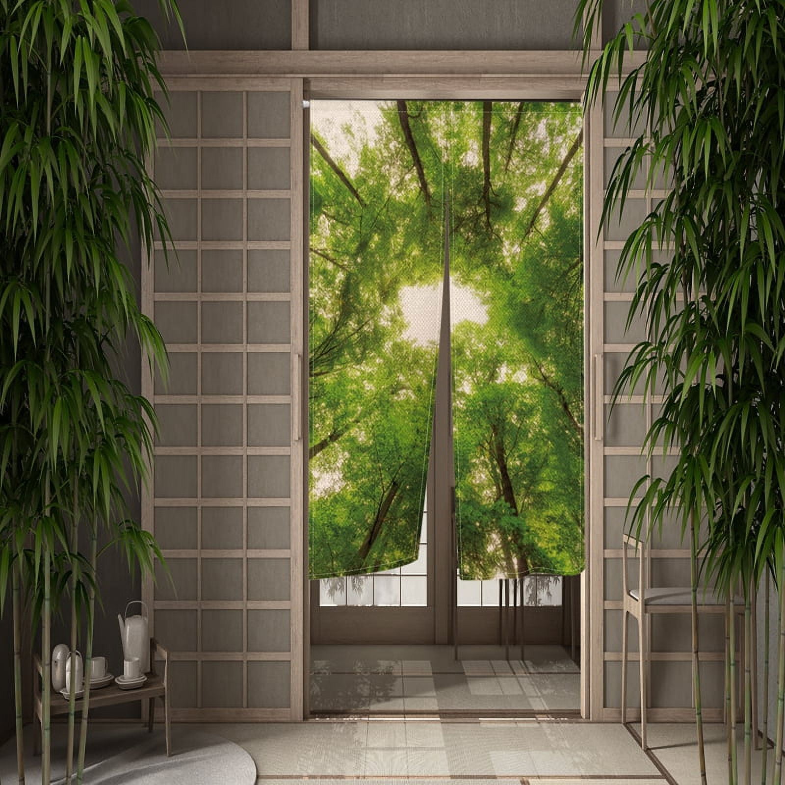 Nature Green Leaves Doorway Door Curatin Plant Forest Tree Partition ...