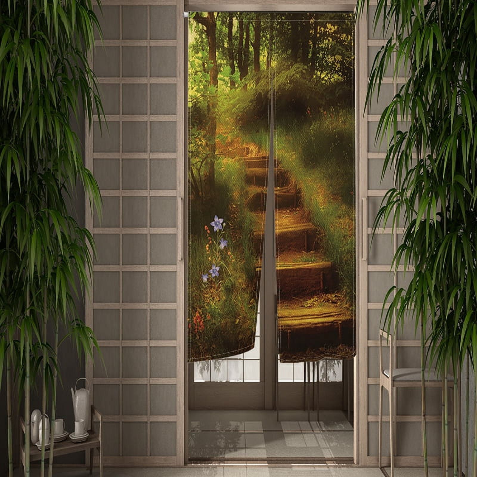 Nature Green Leaves Doorway Door Curatin Plant Forest Tree Partition ...