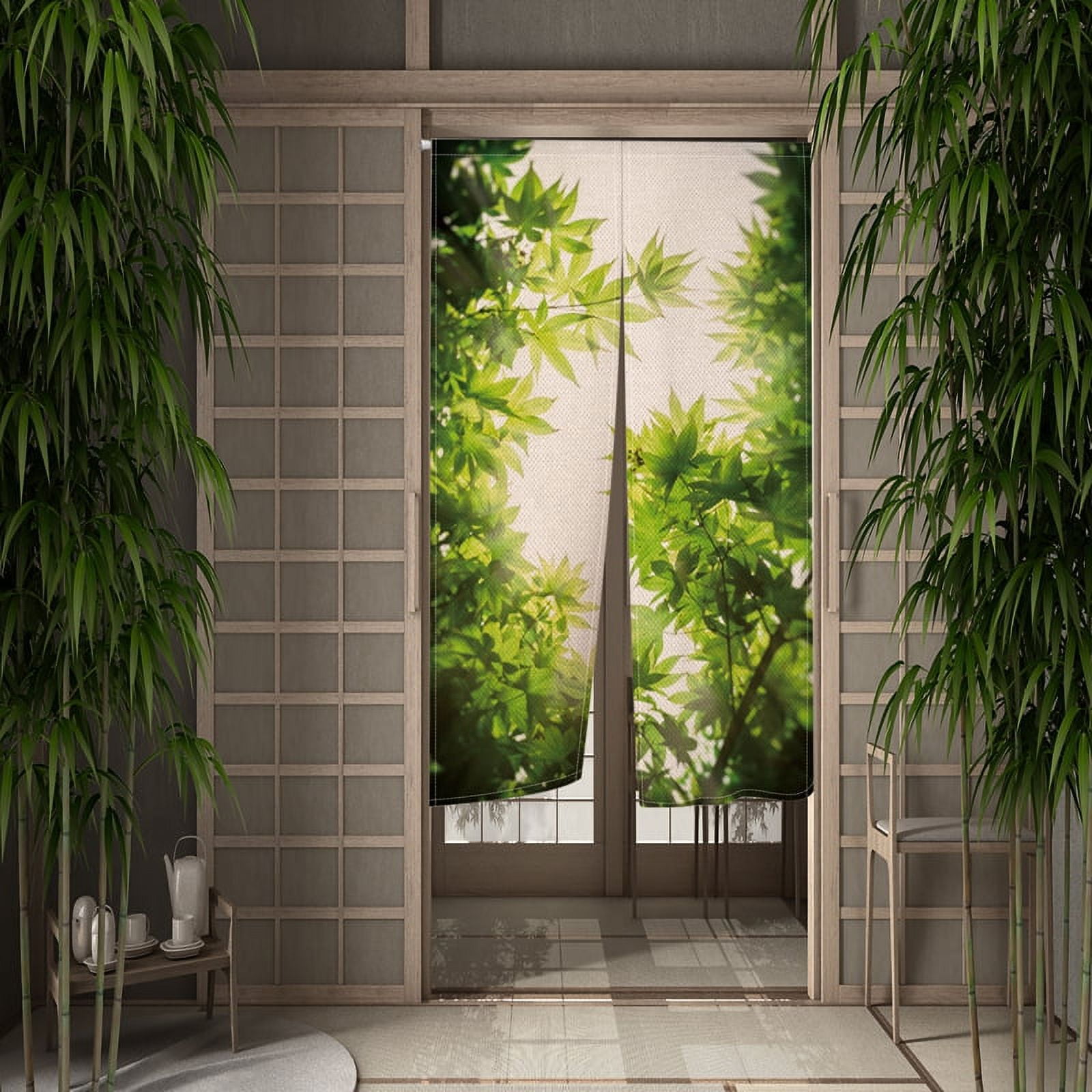 Nature Green Leaves Doorway Door Curatin Plant Forest Tree Partition ...
