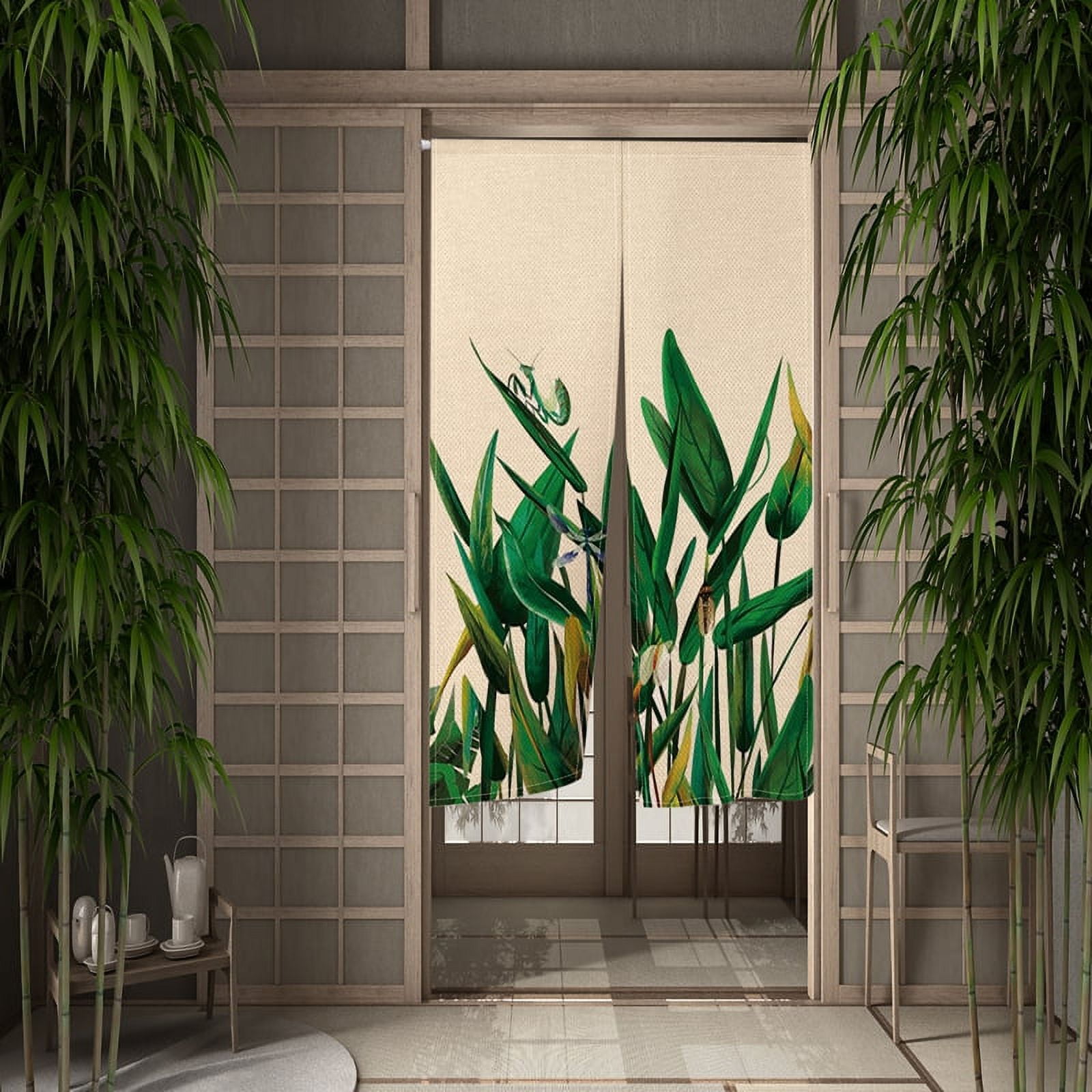 Nature Green Leaves Doorway Door Curtain Plant Turtle Leaves Partition ...