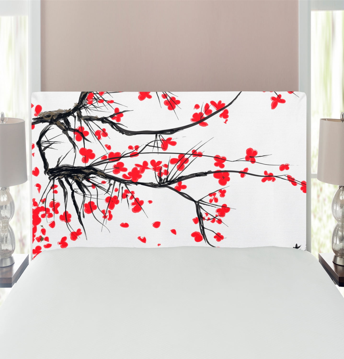 Nature Headboard, Sakura Blossom Japanese Cherry Tree Garden Summertime ...