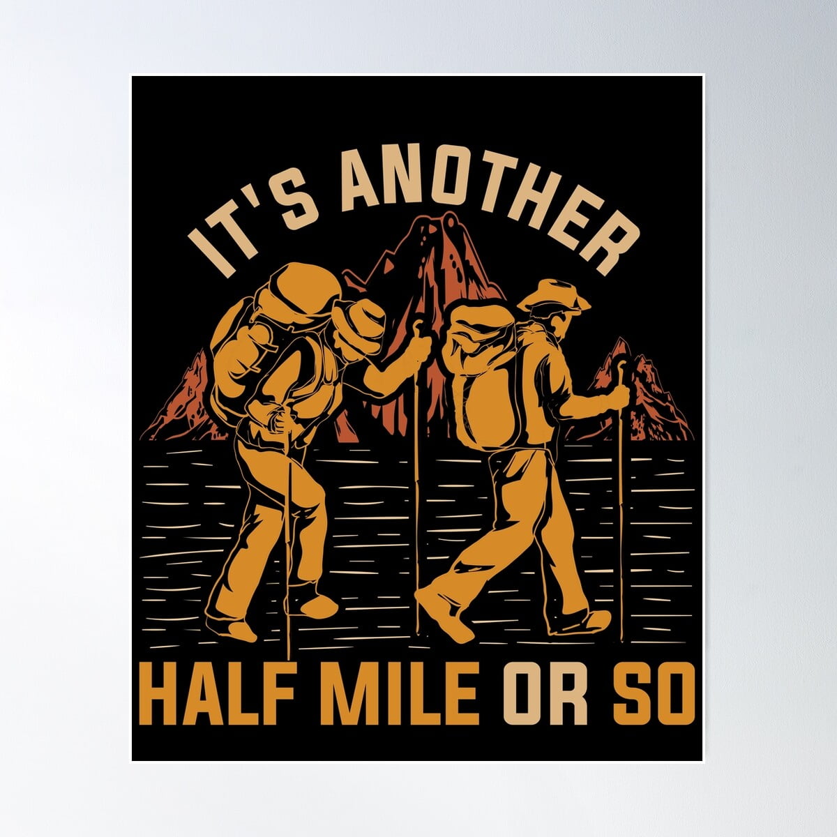 Nature Hike Funny Hiker Outdoor Hiking Poster Wall Art, Modern Wall ...