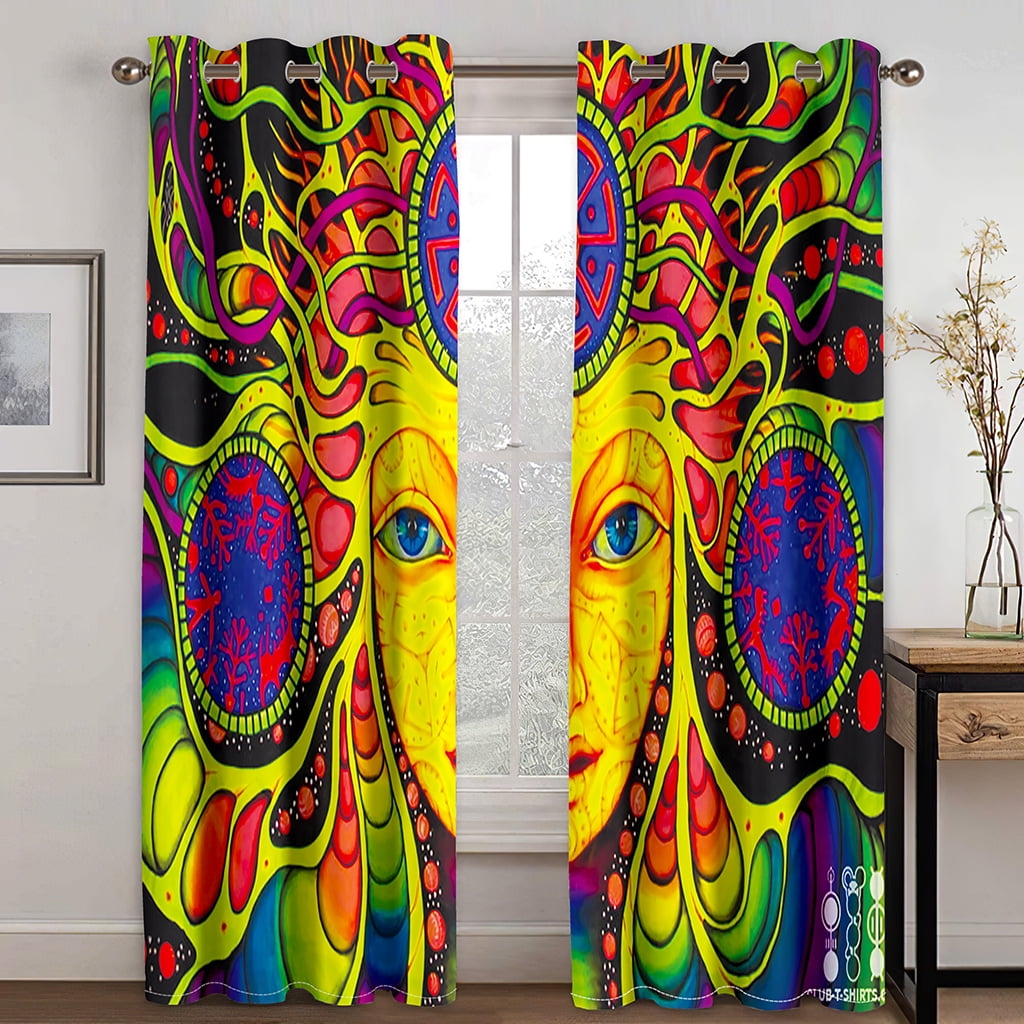 Nature Illustration With Sun Sky Flowers and Eye Eco Design European ...