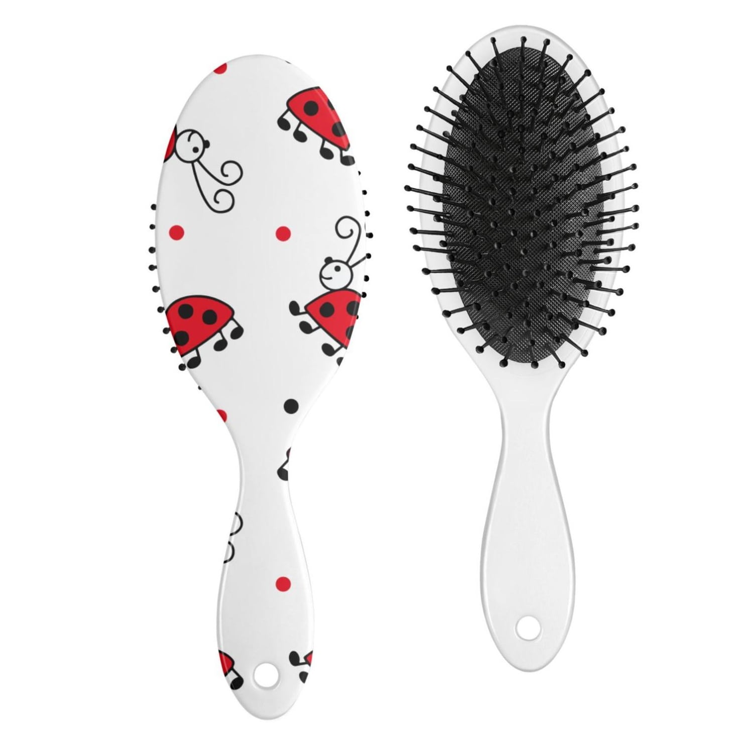 Nature Insect Themed Hairbrush - Gentle Oval Paddle Brush for Wet/Dry ...