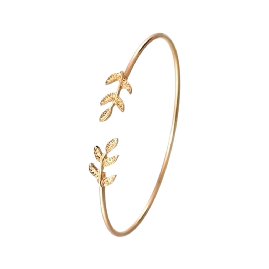 Nature Inspired Alloy Leaf Design Bracelet Adjustable Comfort Fit Daily ...