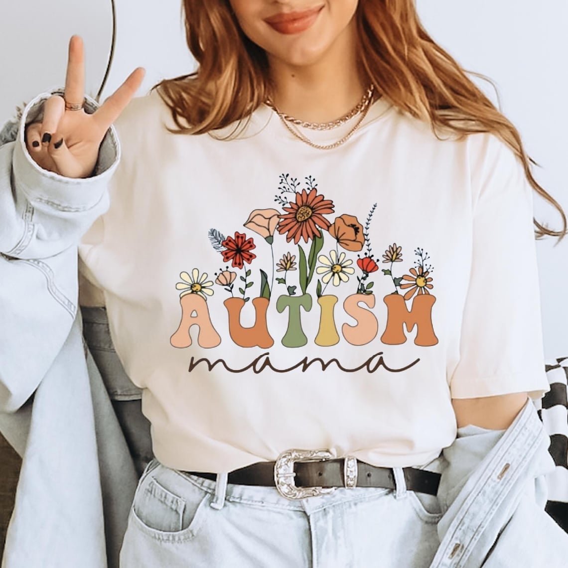 Nature-Inspired Autism Shirt, Boho Autism Mama Shirt, Motherhood And ...