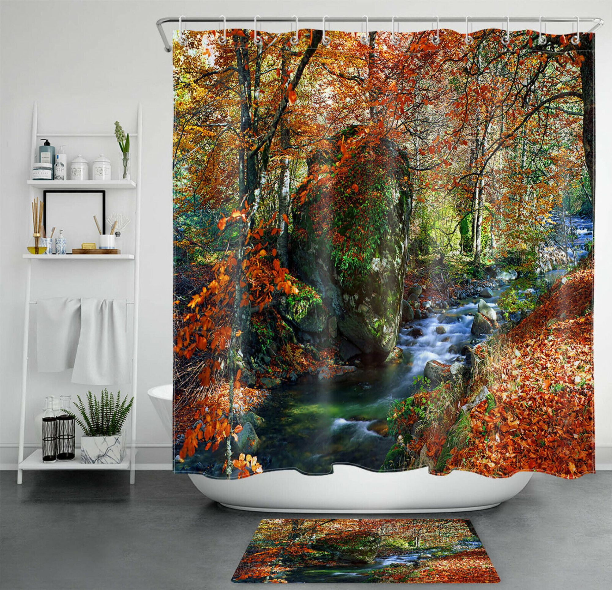 Nature Inspired Autumn Bliss Forest Shower Curtain Transform Your