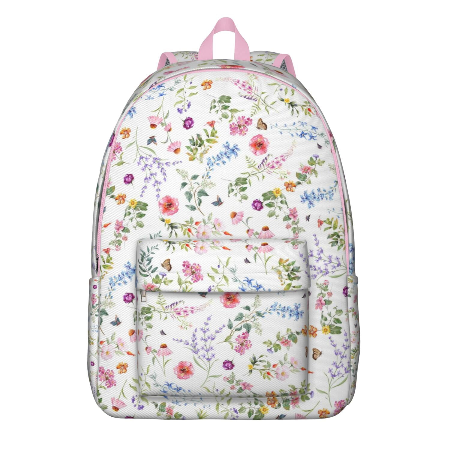 Nature Inspired Bloom Backpack – Aesthetic Floral Pattern, Oxford Durable Material, Comfortable ...