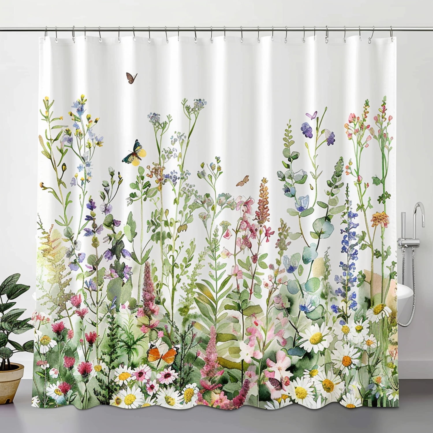Nature Inspired Botanical Garden Shower Curtain Set Bring The Outdoors