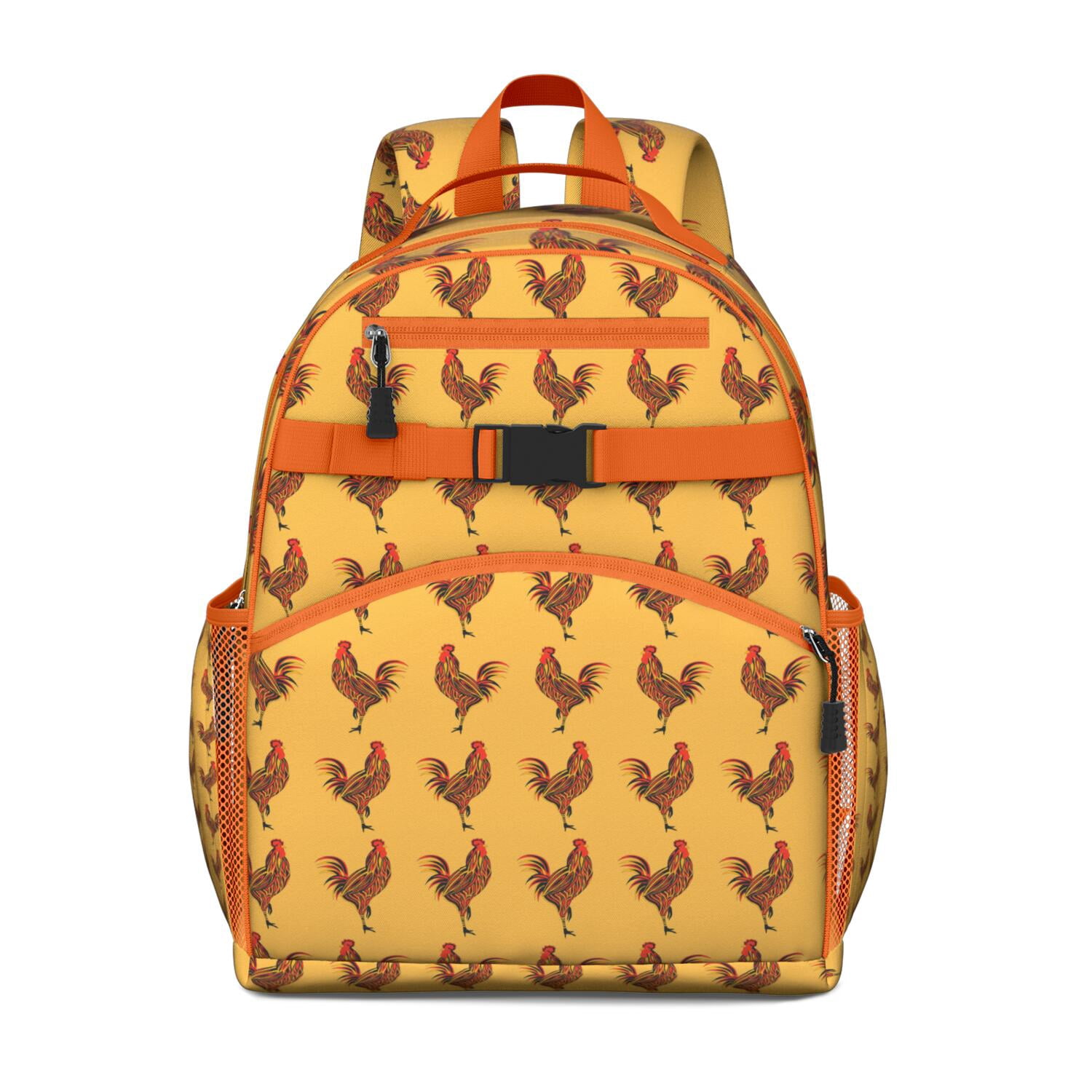 Nature-Inspired Chicken Backpack Watercolor Rooster and Hen Design with ...