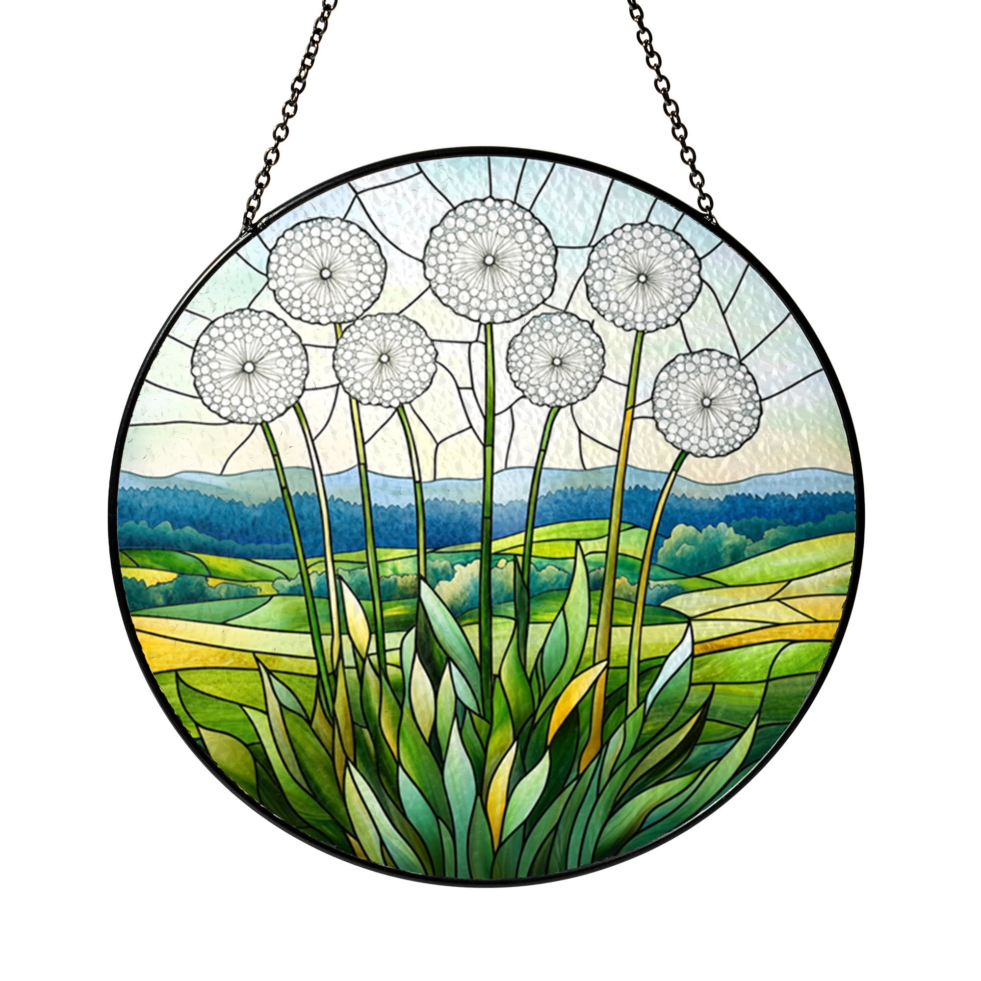 Nature Inspired Dandelion Round Window Hanging Art - Walmart.com