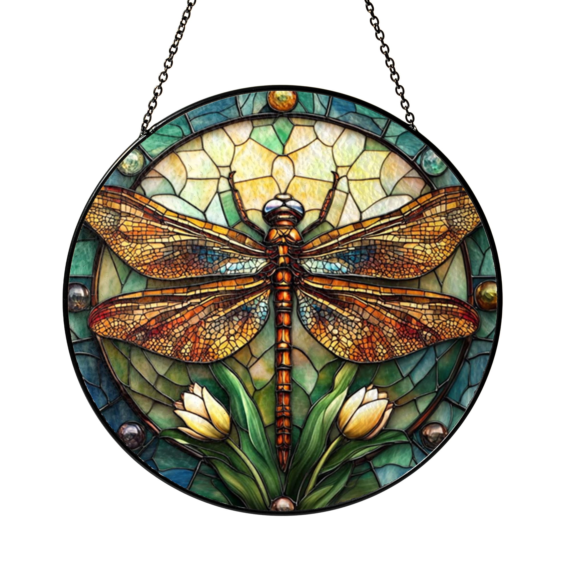Nature Inspired Dragonfly Round Window Hanging Art2001 - Walmart.com