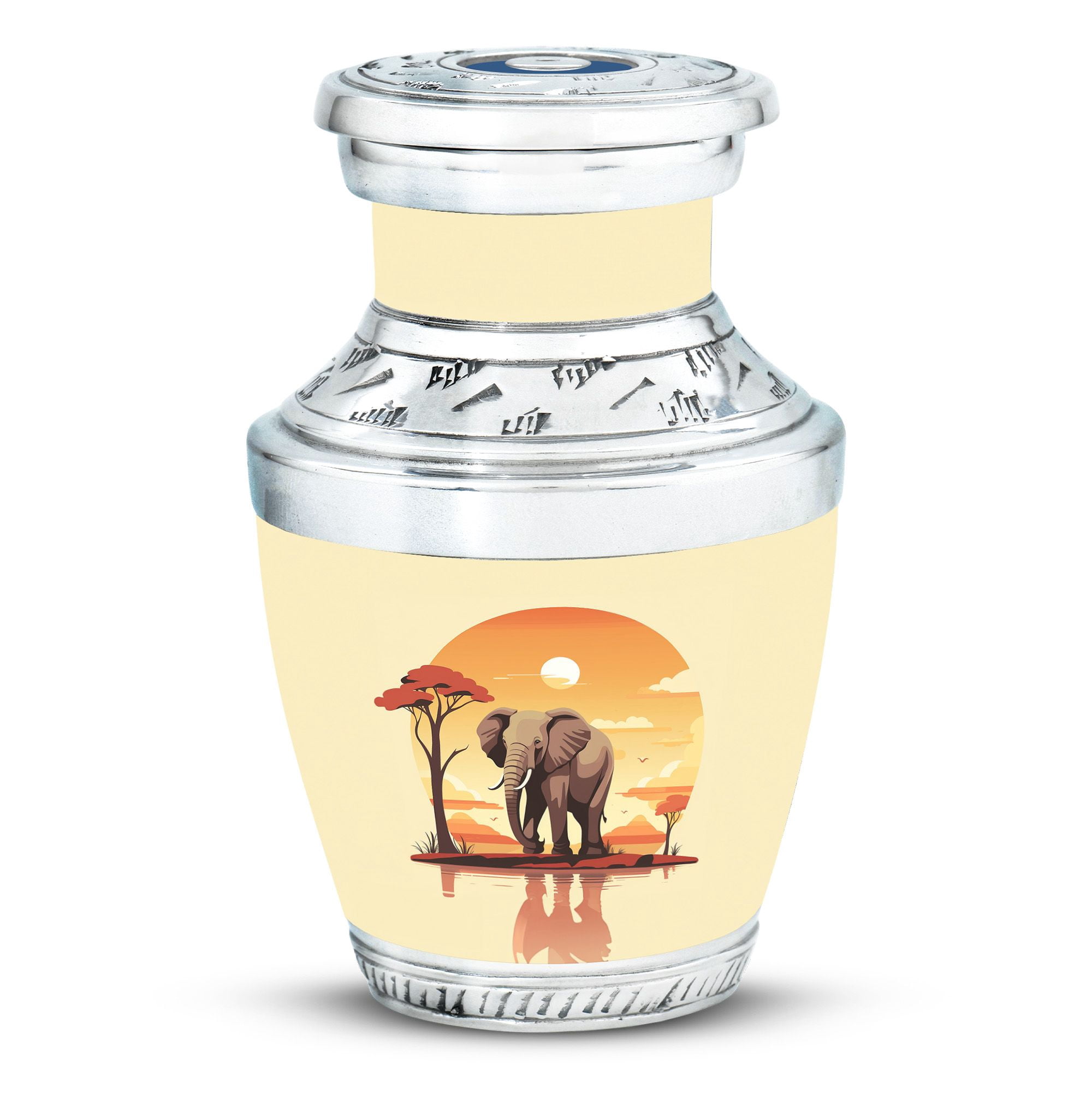 Nature Inspired Elephants Flower Field Urn - Cremation Urns For Adult ...