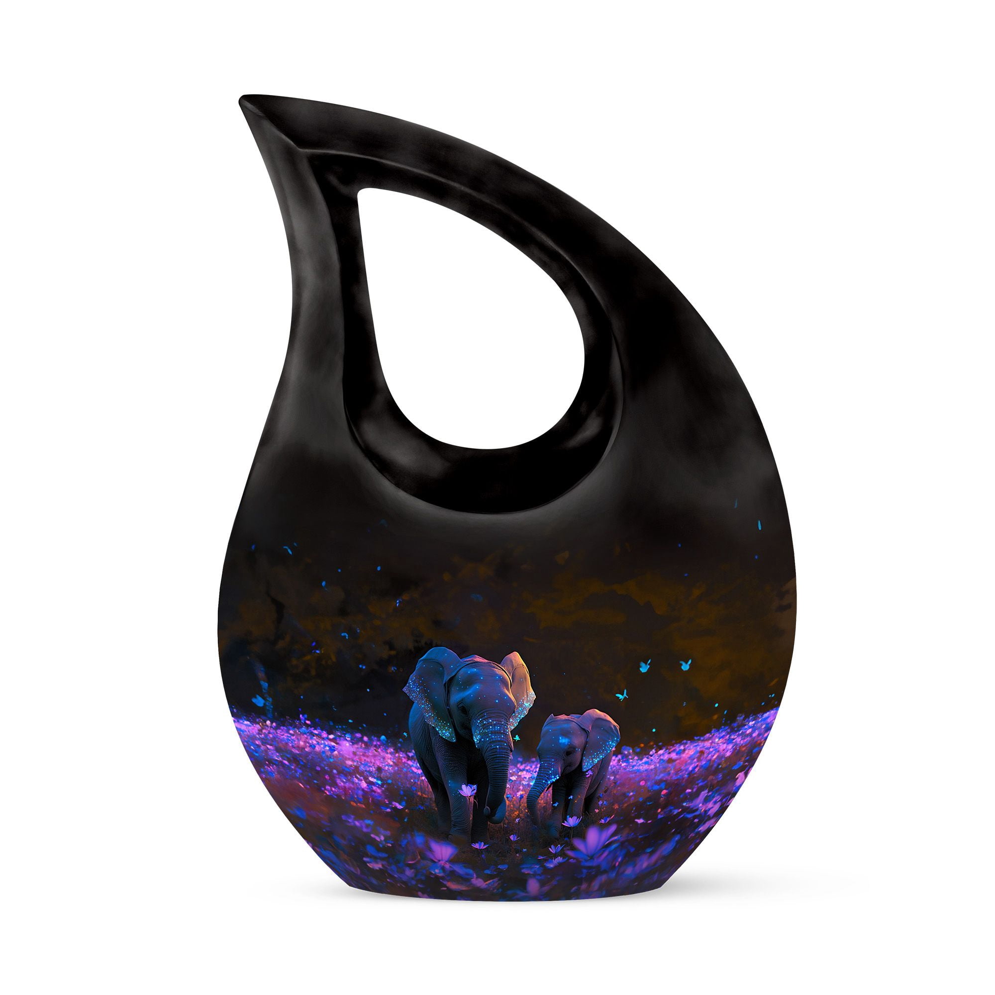 Nature Inspired Elephants Flower Field Urn - Cremation Urns for Adult ...