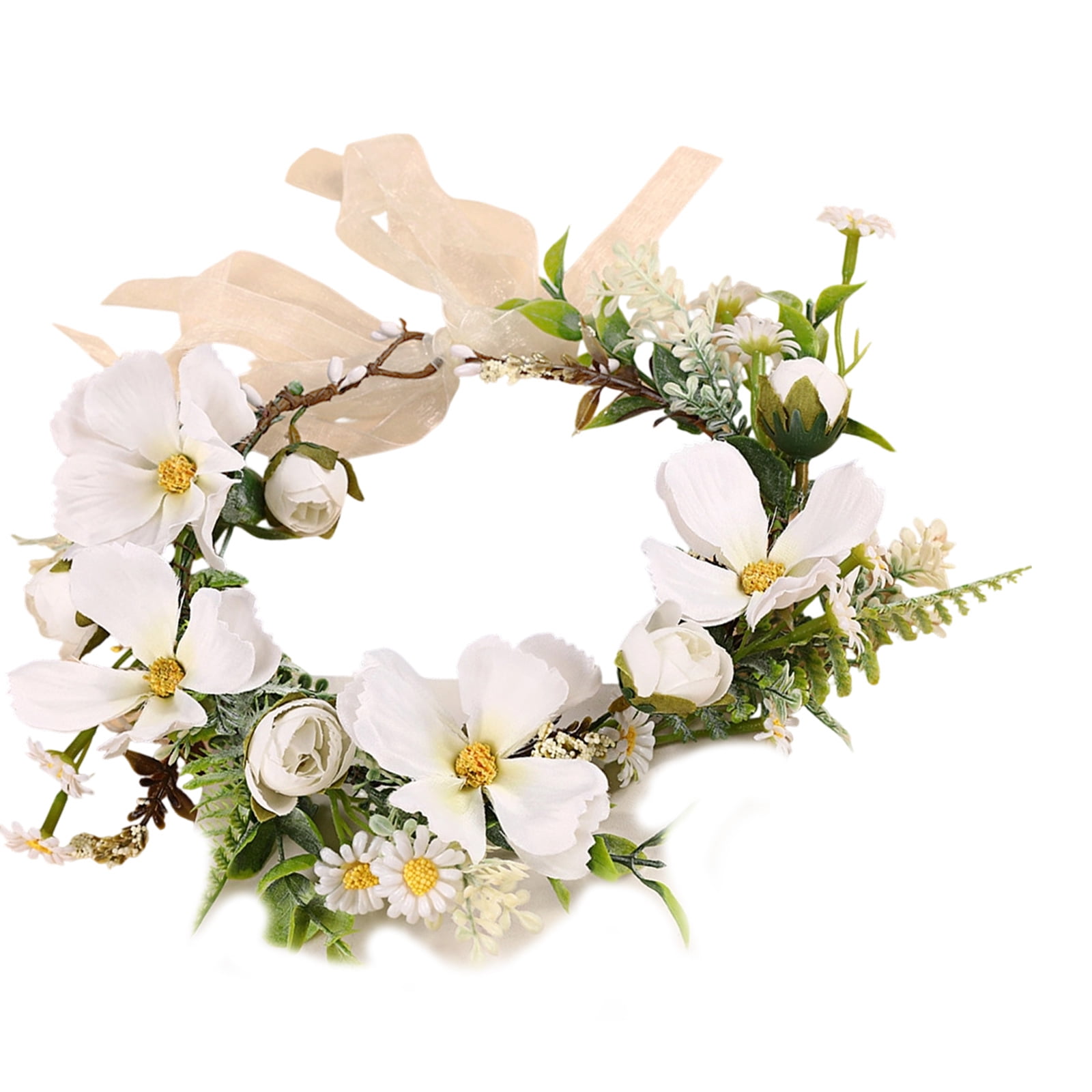 Nature Inspired Fabric Flower Headband Plastic Grass Decors Practical ...
