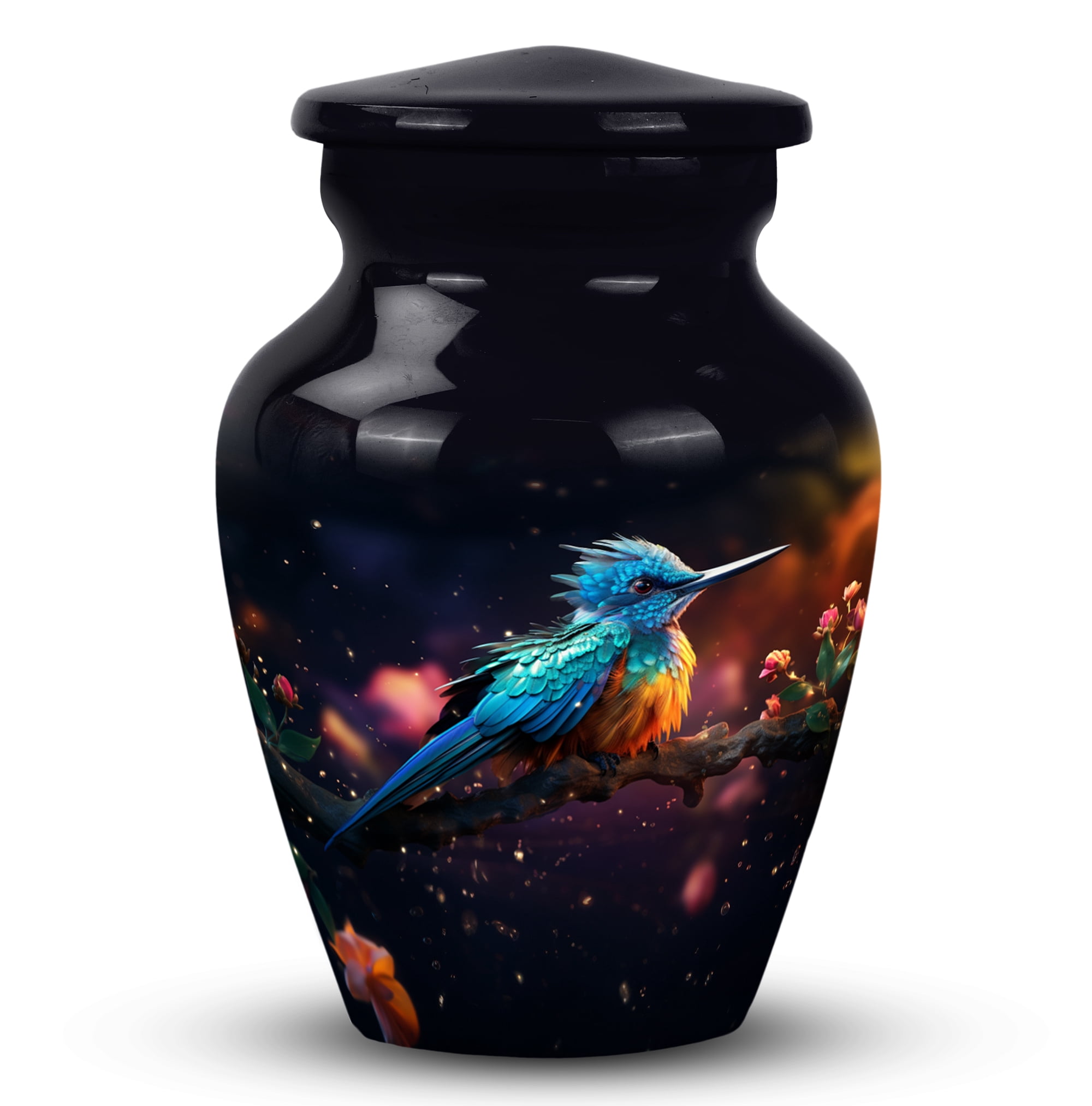 Nature-Inspired Glass Sparrow Memorial Keepsake - Small Urn For Ashes ...