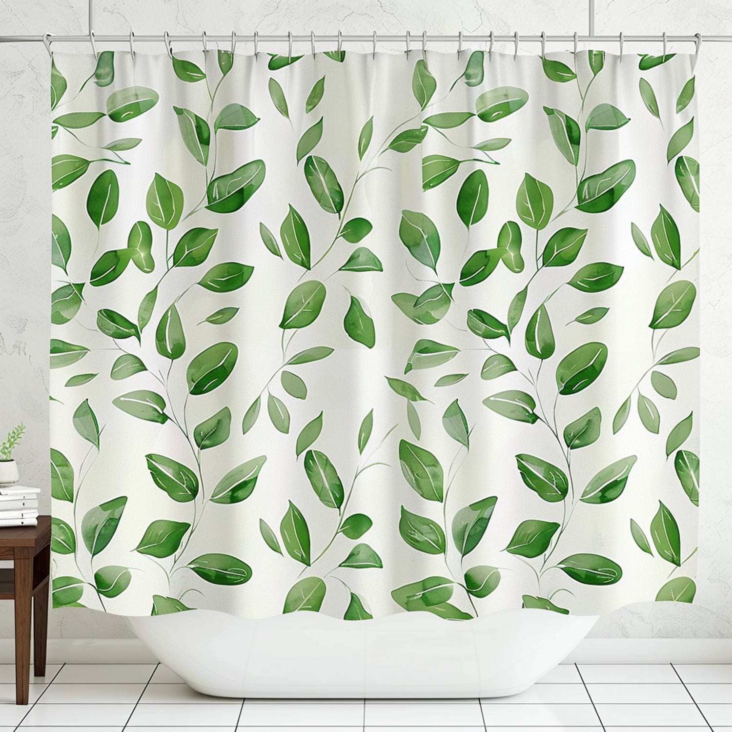 Nature-Inspired Green Leaf Shower Curtain Eco-Friendly Organic and ...