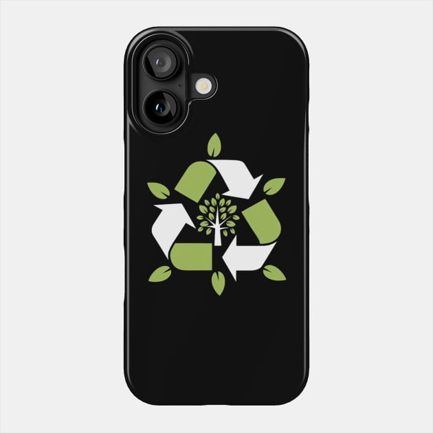 Nature Inspired Green Recycling Symbol Eco Graphic Case for iPhone 11 ...