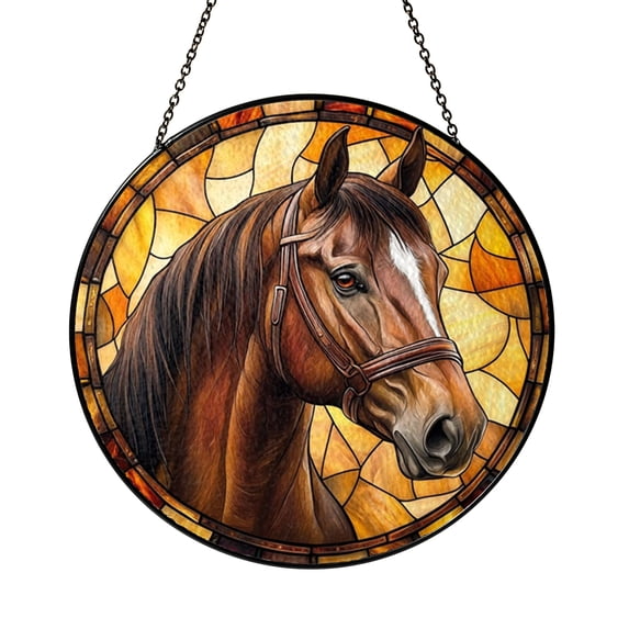 Nature Inspired Horse Stained Glass Window Suncatcher - Walmart.com