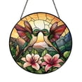 Nature Inspired Hummingbird Stained Glass Style Window Hanging ...