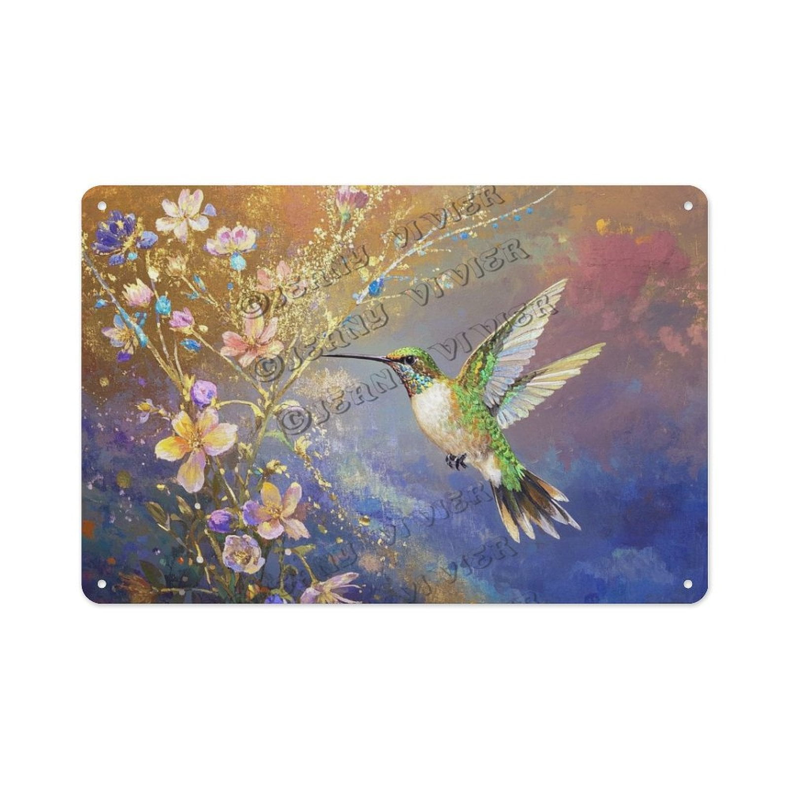 Nature-Inspired Hummingbird Tin Sign – 5.5x8 Inch Vintage Metal Wall ...