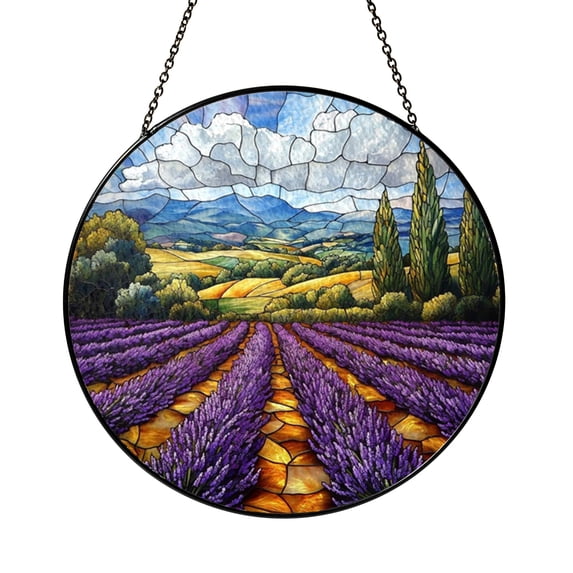 Nature Inspired Lavender Stained Glass Window Suncatcher - Walmart.com