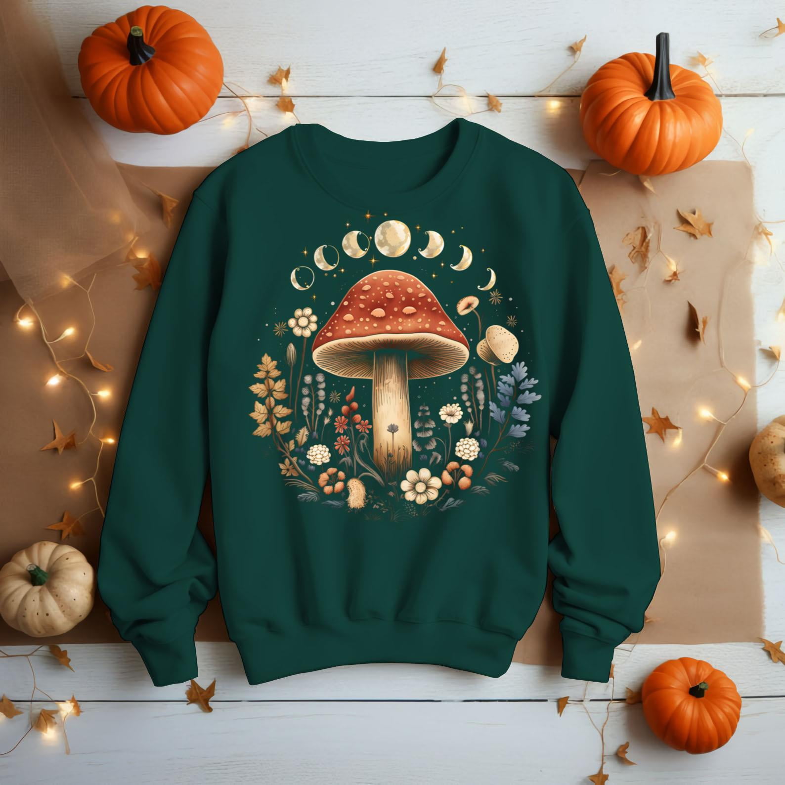 Nature Inspired Moon Phases Mushroom Foraging Men's Shirt with Comfort ...