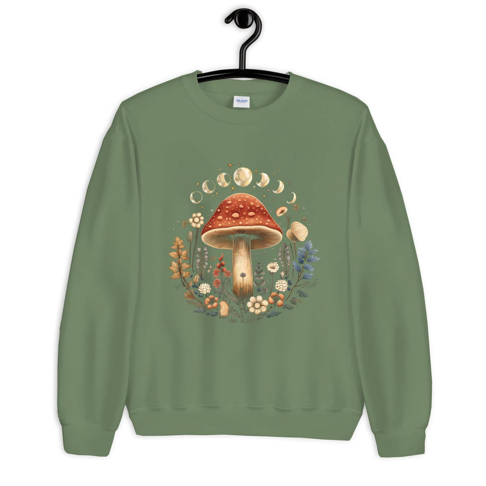 Nature Inspired Moon Phases Mushroom Foraging Men's Shirt with Comfort ...