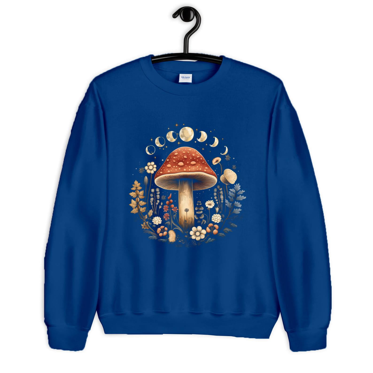 Nature Inspired Moon Phases Mushroom Foraging Men's Shirt with Comfort ...