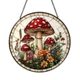 Nature Inspired Mushroom Faux Stained Glass Window Cling, Translucent ...