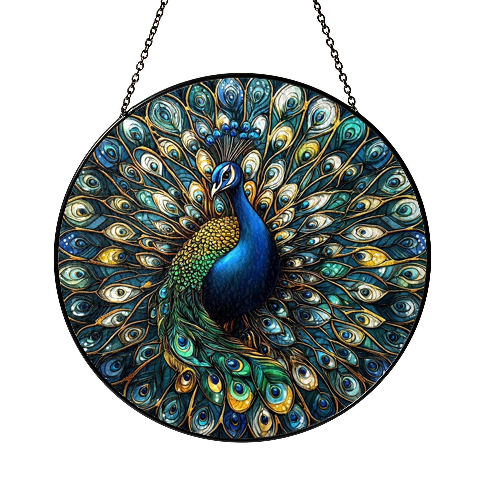 Nature Inspired Peacock Stained Glass Window Suncatcher2401 - Walmart.com